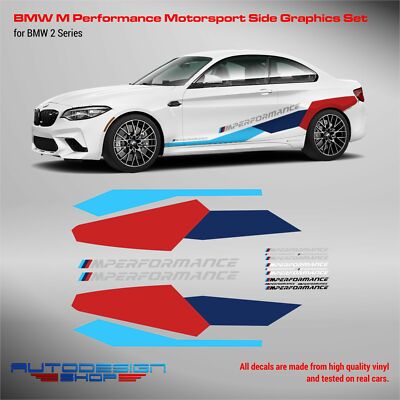 M Performance Motorsport Side Stripes decals Set for BMW M2 | eBay