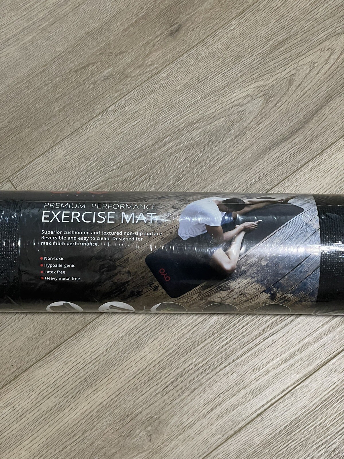 OYO Fitness Exercise/Yoga Mat Grey/Black Reversible 68x24" x 6mm NEW ...