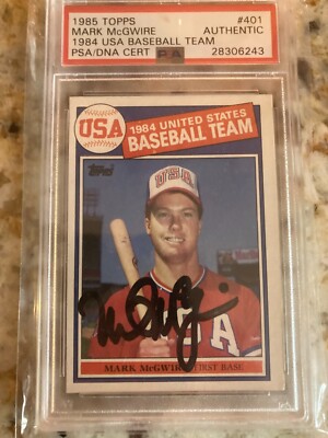 1985 Topps Mark McGwire Rookie Card # 401 Autographed PSA Authentic | eBay