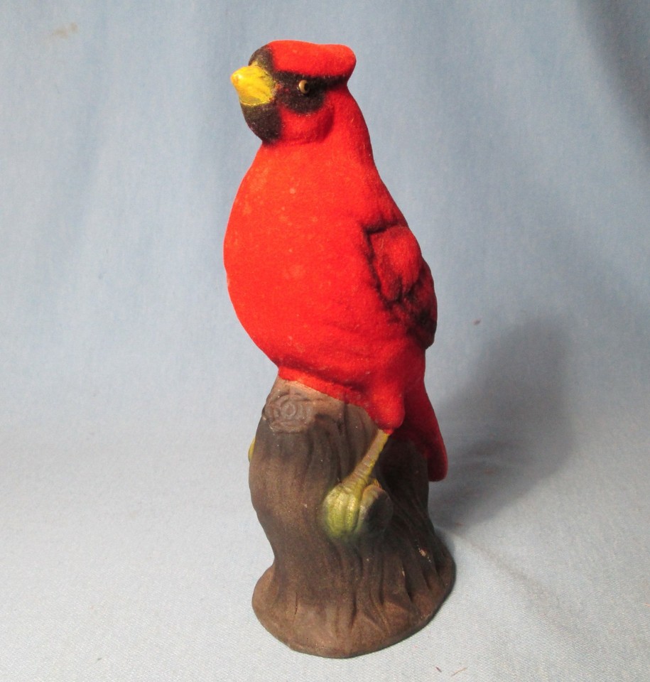 Red CARDINAL BIRD Figurine RARE Norleans Japan Velvetlike Finish HP ...