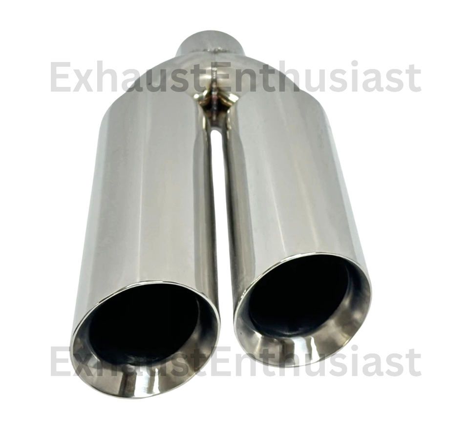 Exhaust Tip 3 Inch Inlet 4 Inch Dual Outlet 18" Long Exhaust Muffler ...