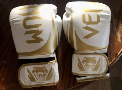 Venum Boxing, MMA, Muay Thai Training Gloves Great Condition White/gold ...
