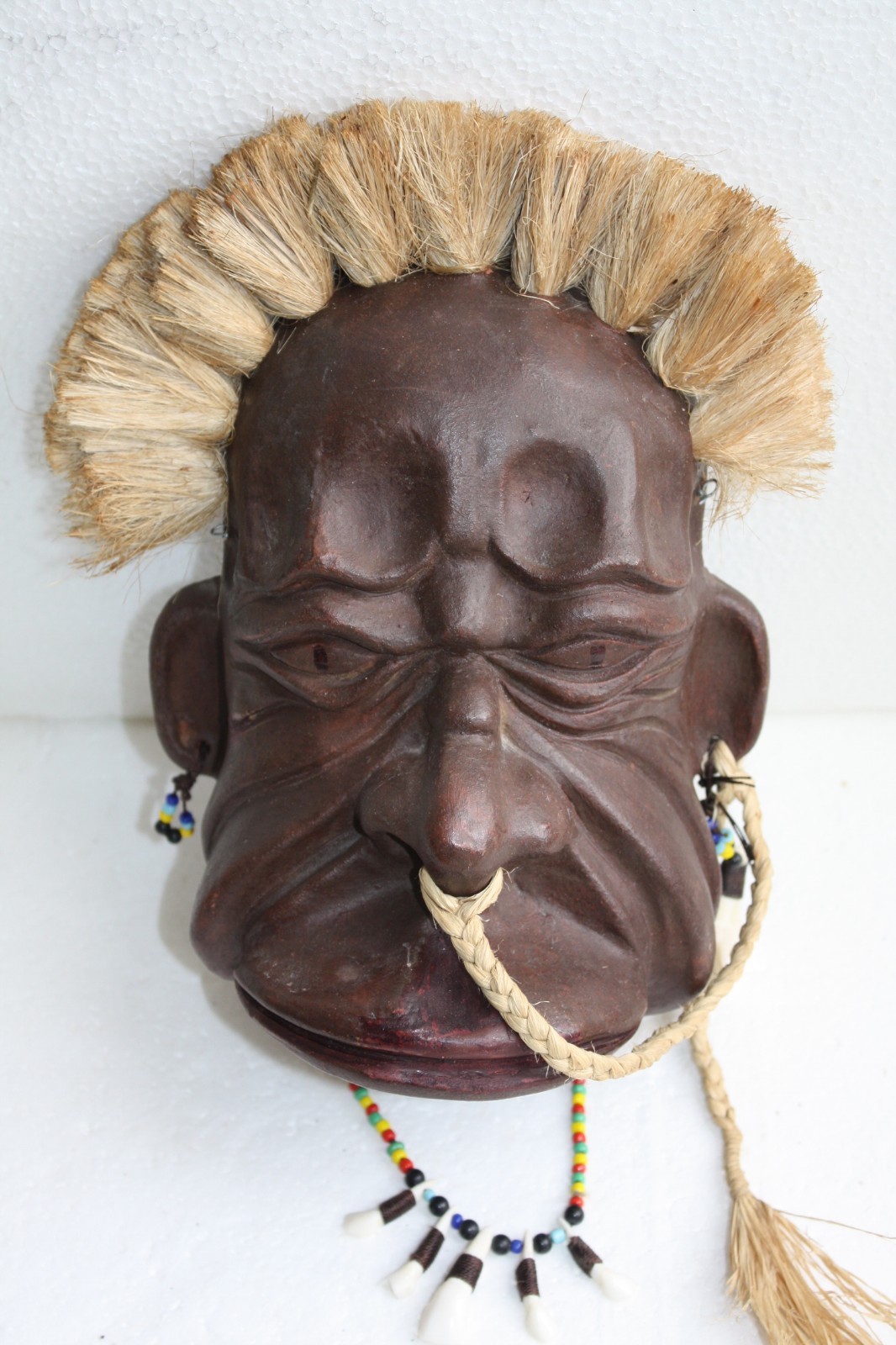 Old Vintage Hand Carved Decorative Wooden Mask Wood Art Home Decor ...
