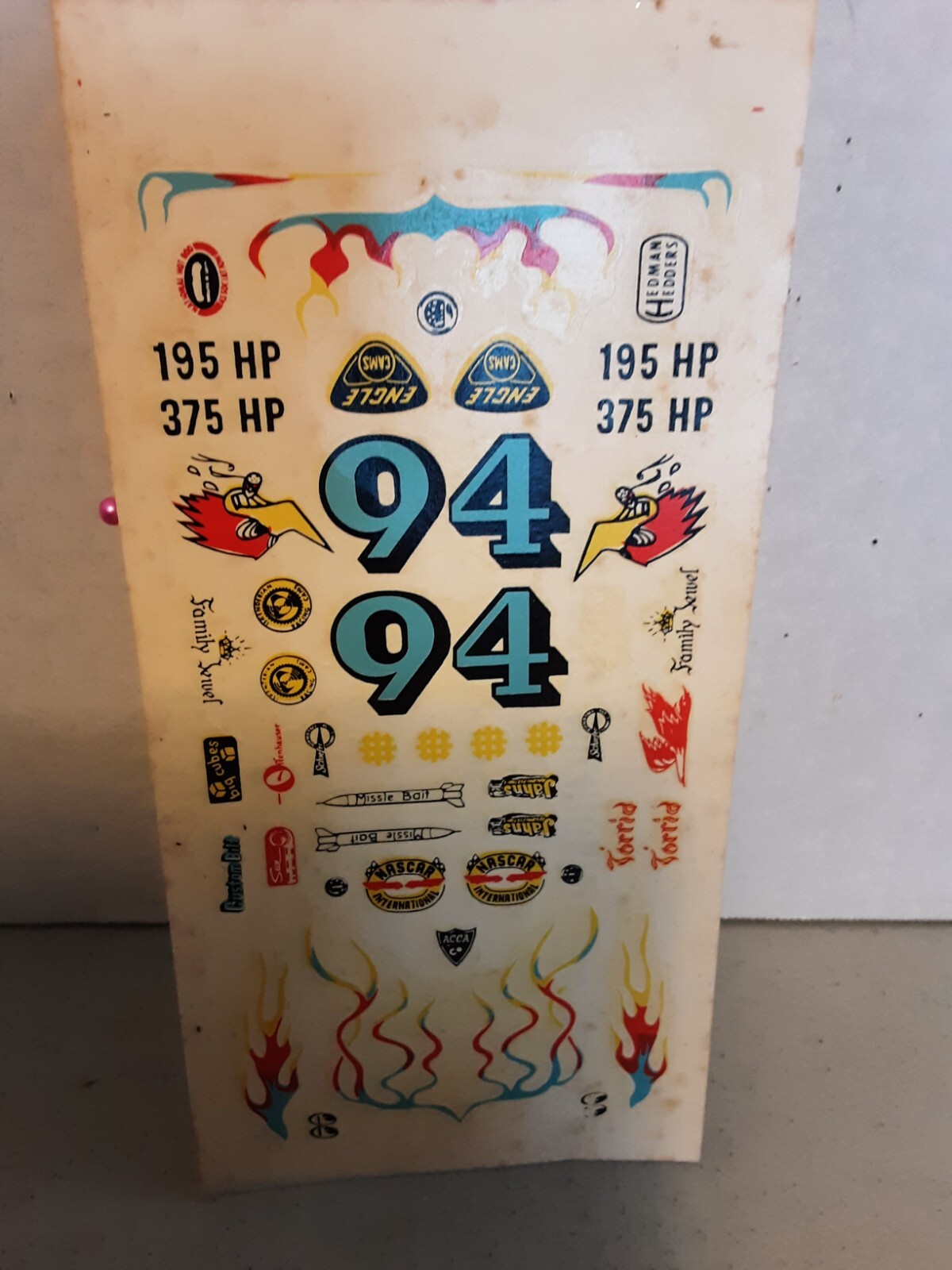 Vintage model car decal sheet for JO-HAN No. 94 | eBay