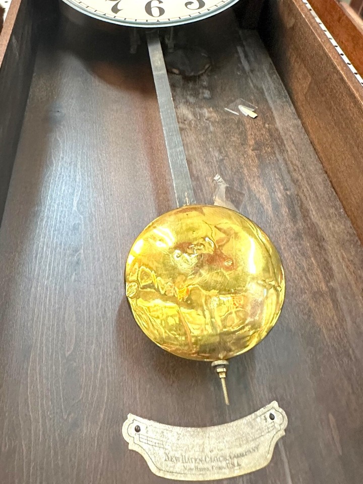 NOS New Haven Clock Co. "Sauer's Extracts" Advertising Wall Clock ...