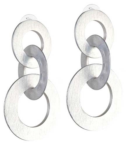 Silver Linked Circles Washers Loops Earrings Free Shipping Fashion ...