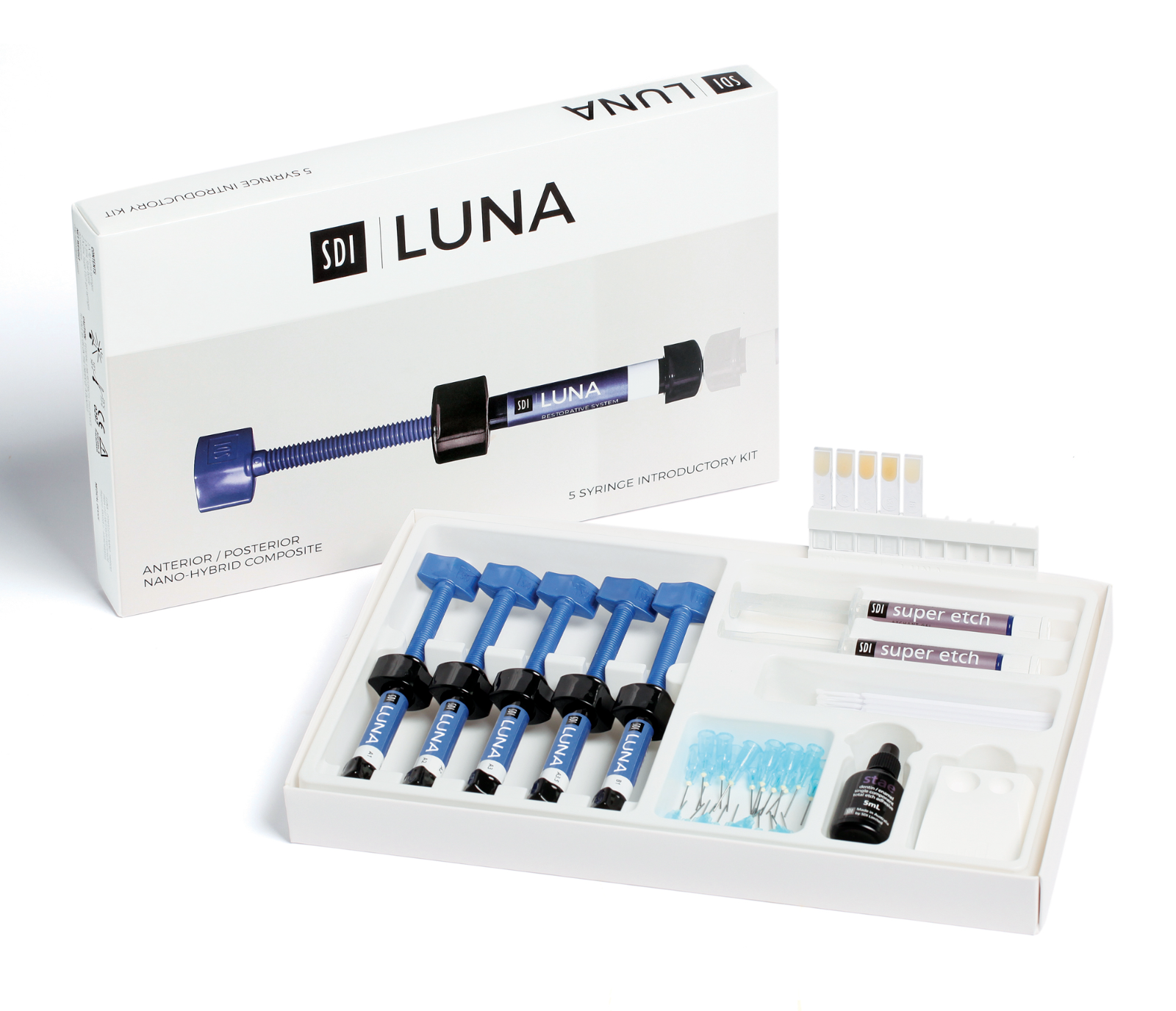 Dental SDI LUNA Nano Hybrid And Micro Filler 5 Composite+Stae Bond+Etch ...