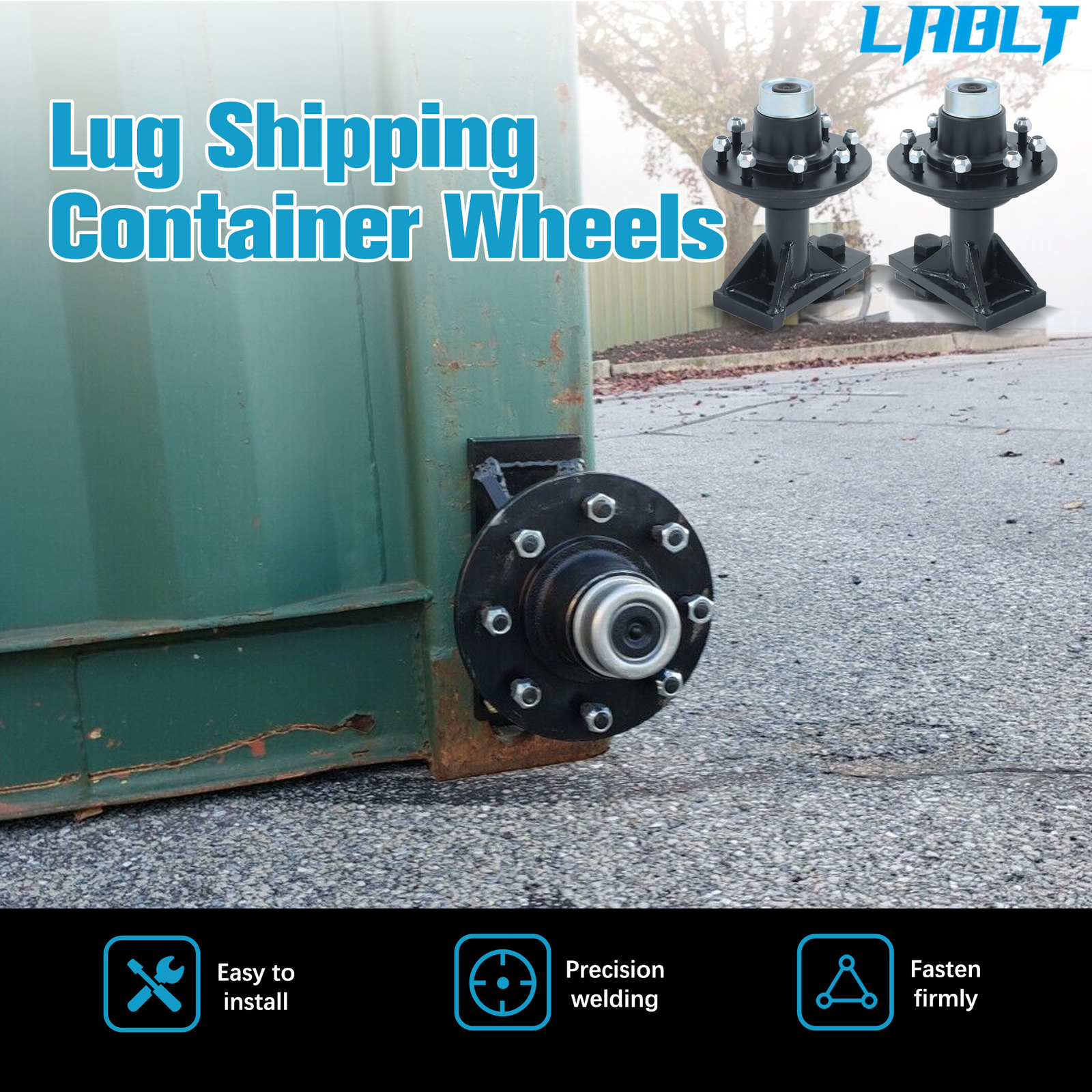 Pair Upgraded 8 x 6.5 Lug Superior Shipping Container Wheels Bolt-on ...