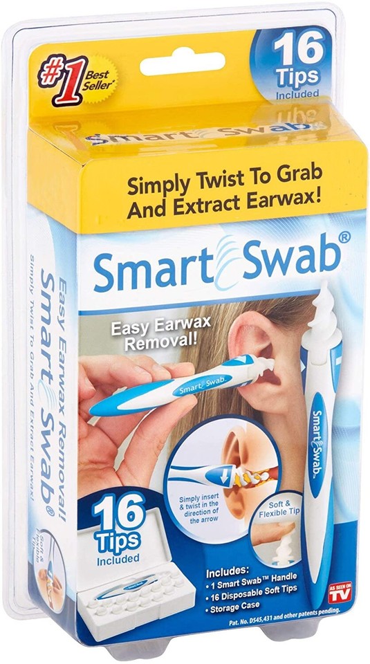 Smart Swab Soft Spiral Ear Cleaner Safe Ear Wax Removal Kit 16 Tips ...