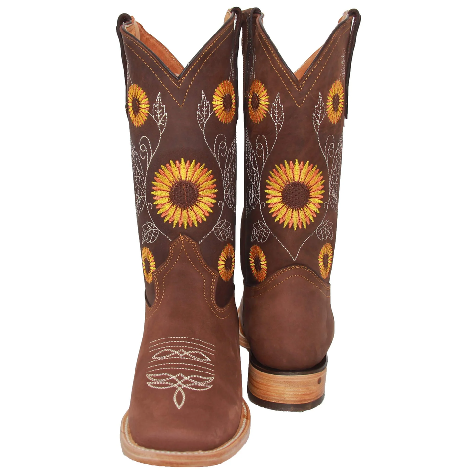 The Western Shops Women’s Leather Sunflower Cowboy Boot | eBay