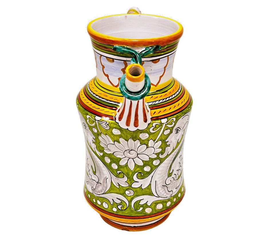 Margaritelli Vase Pourer Majolica Deruta Raffaellesco Draco 9 3/4" | eBay