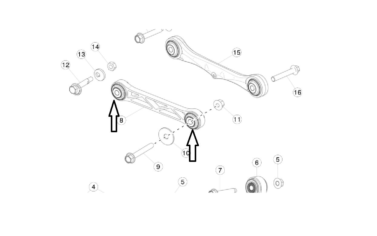 Tesla Model X Control Arm Bushing, Rear Upper for Tow Link Assembly ...