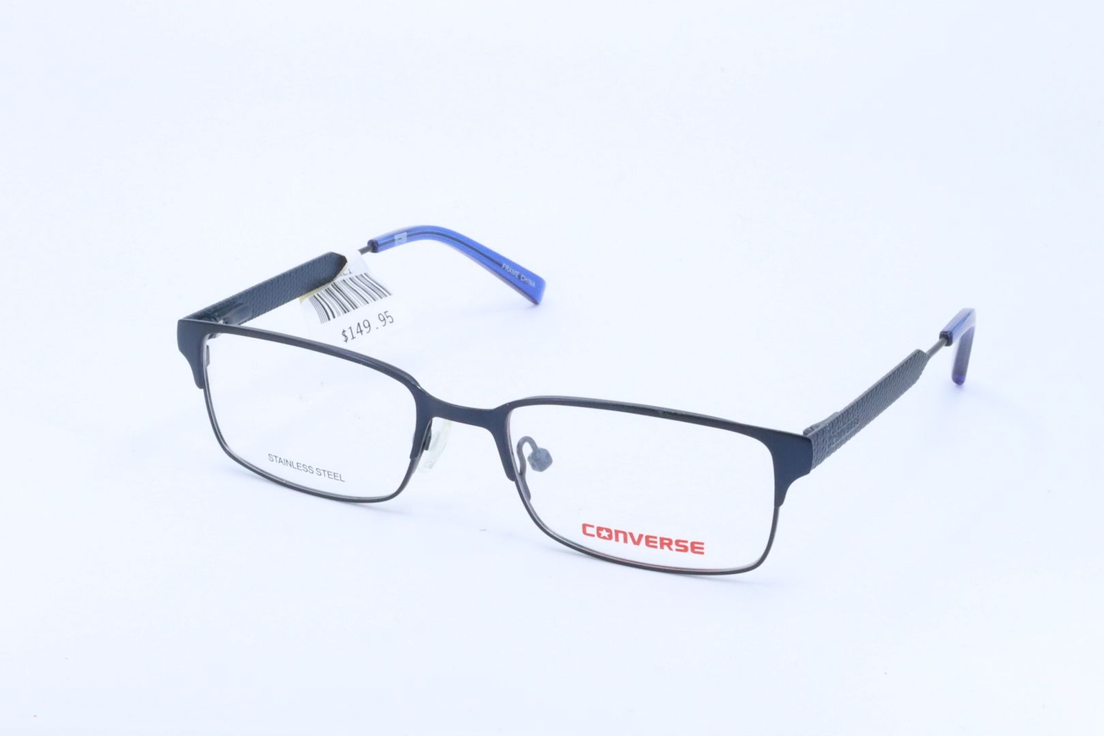 Converse K102 Blue Rectangle Boys Full Rim 46-16-130 Eyeglasses Frames ...