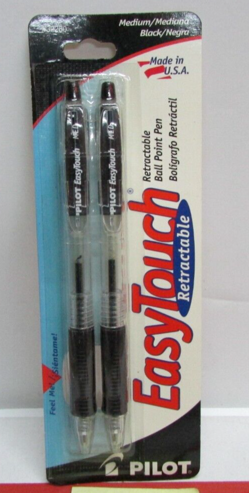 Pilot Easy Touch Retractable Ball Point Pen, Medium, Black 32260, 2 Ct ...
