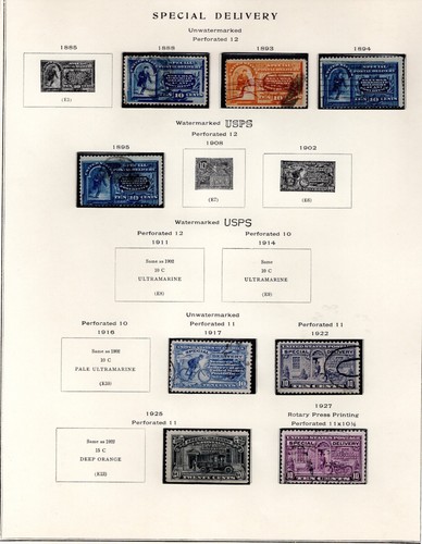 US Stamp Collection - Special Delivery stamps on 2 album pages (D220 ...