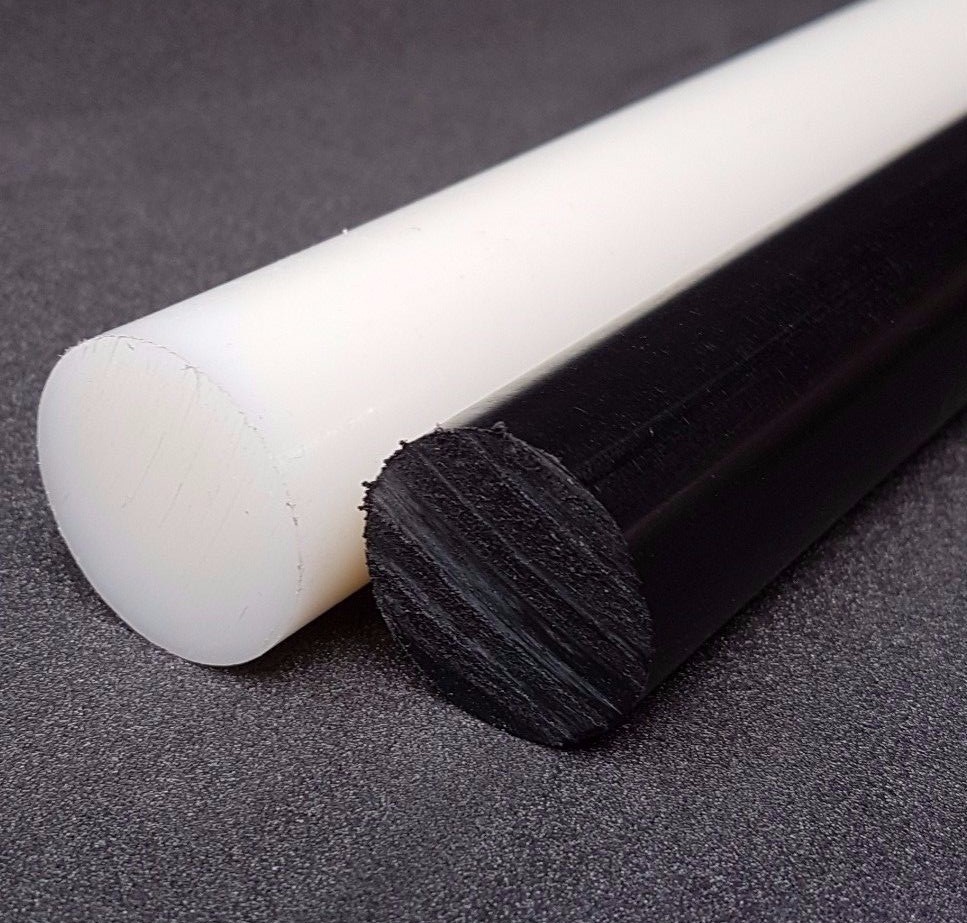 Nylon 66 Plastic Rod Bar Black/White (Natural)| 245mm Lengths | All ...