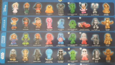 Disney Pixar Marvel Star Wars Woolworths Ooshies Collectable WW | eBay ...