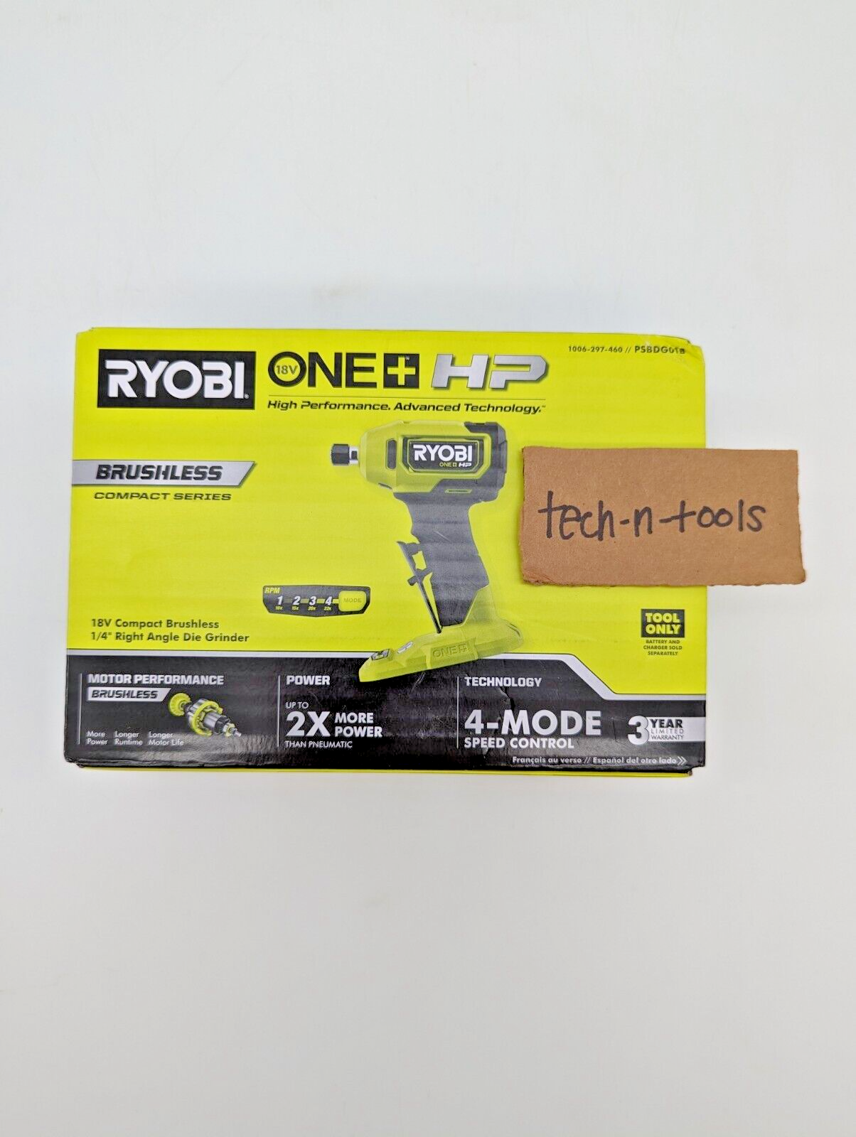 Ryobi ONE+ HP PSBDG01B 18V 1/4 in Right Angle Cordless Die Grinder ...