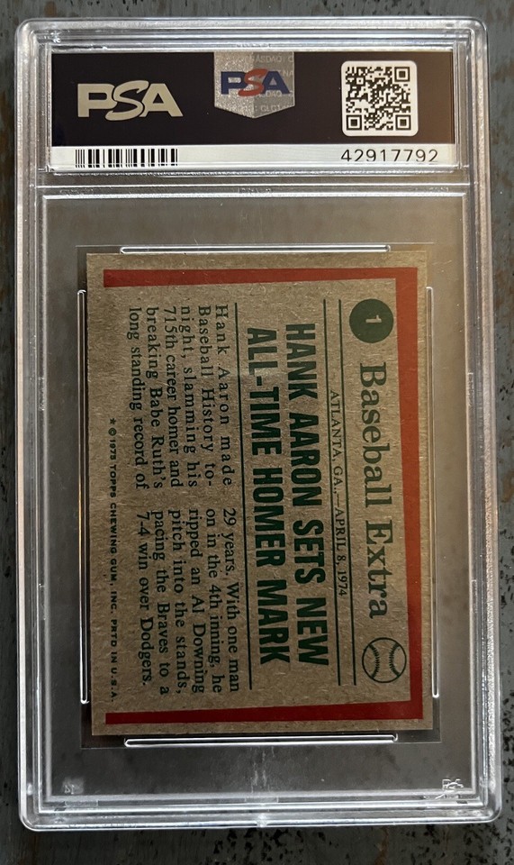 1975 Topps Mini Hank Aaron #1 PSA 7 | eBay