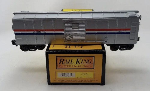 MTH RAILKING AMTRAK MAIL BOXCAR 30-7421! O GAUGE TRAIN PASSENGER USPS ...