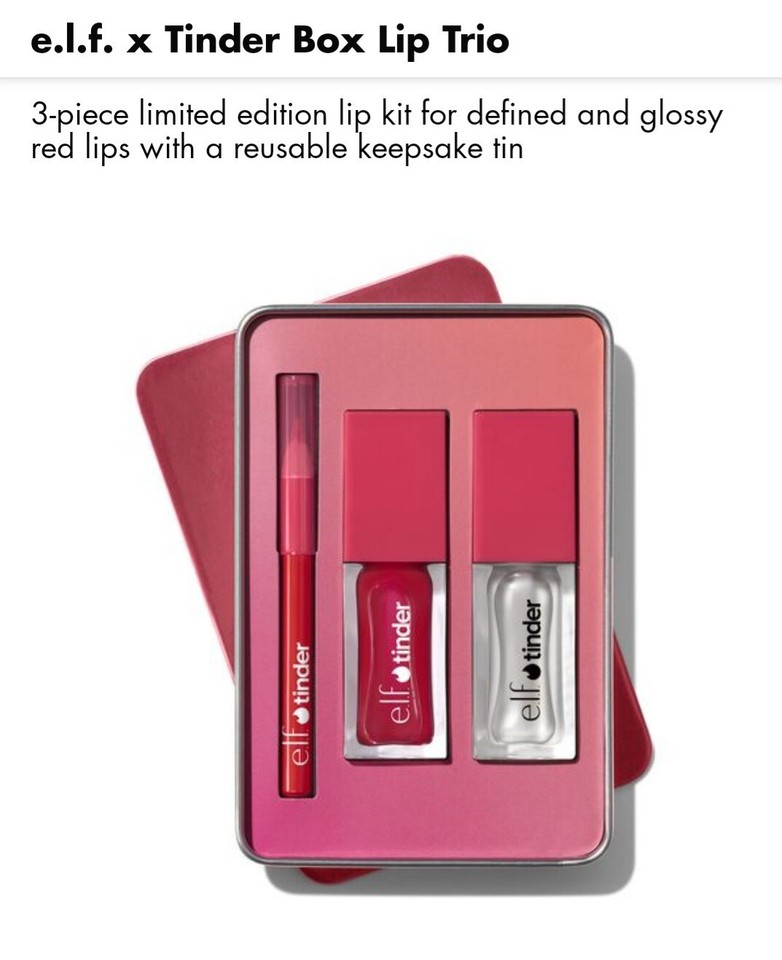 ELF Cosmetics X Tinder Box Lip Trio Warm & Cool Lip Ready To Ship ...