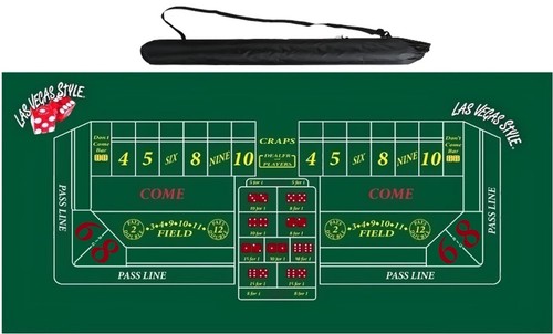 Premium Felt Craps Layout 72" x 36" Las Vegas Style Design + Carrying ...