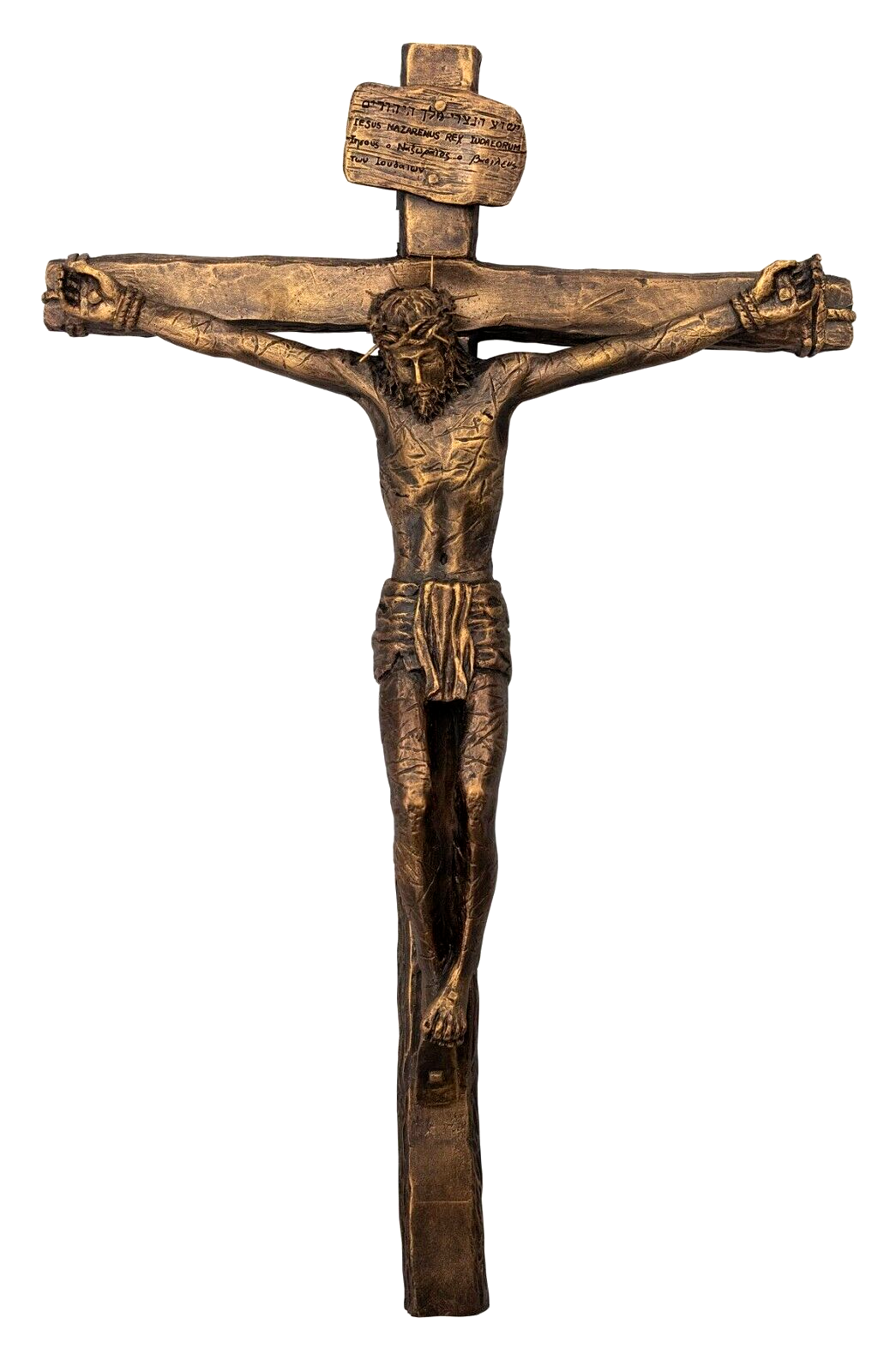 10" Realistic Crucifix - Antique Bronze Finish | eBay