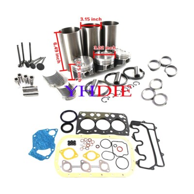 K3D Overhaul Rebuild Kit FIT Mitsubishi Engine Excavator Tractor Loader ...