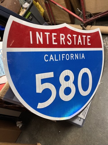 RARE CALIFORNIA Interstate 580 Reflective California 30×24 Shield New ...