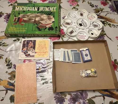 Vintage Transogram Michigan Rummy Outfit 1969 Black Cat Play Tray Box ...