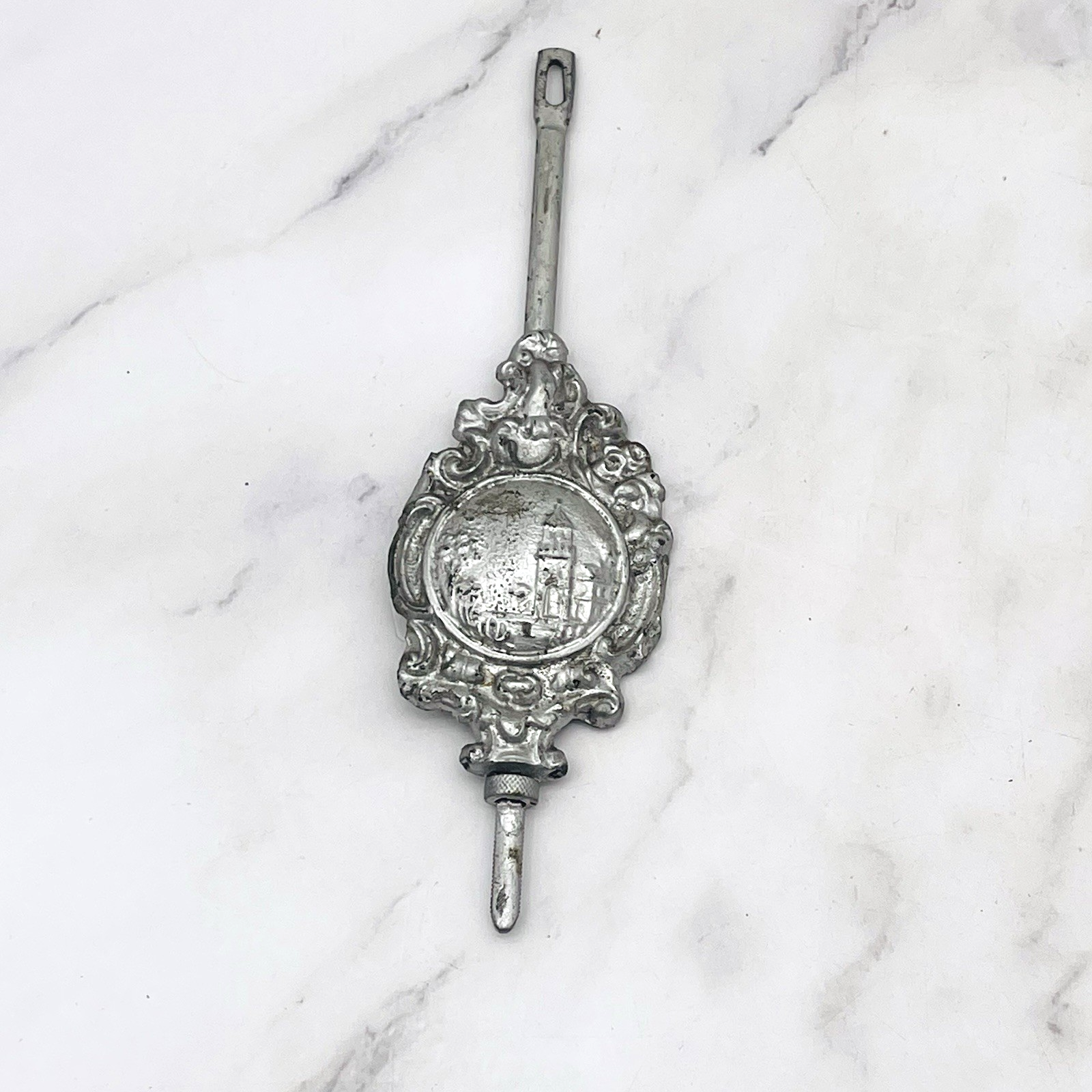 Antique Ingraham Parlor Mantle Clock Pendulum Silver Tone | eBay