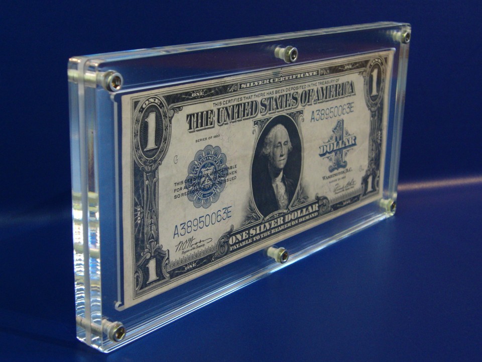 Acrylic Silver Certificate Note Large Frame Money Holder Currency ...