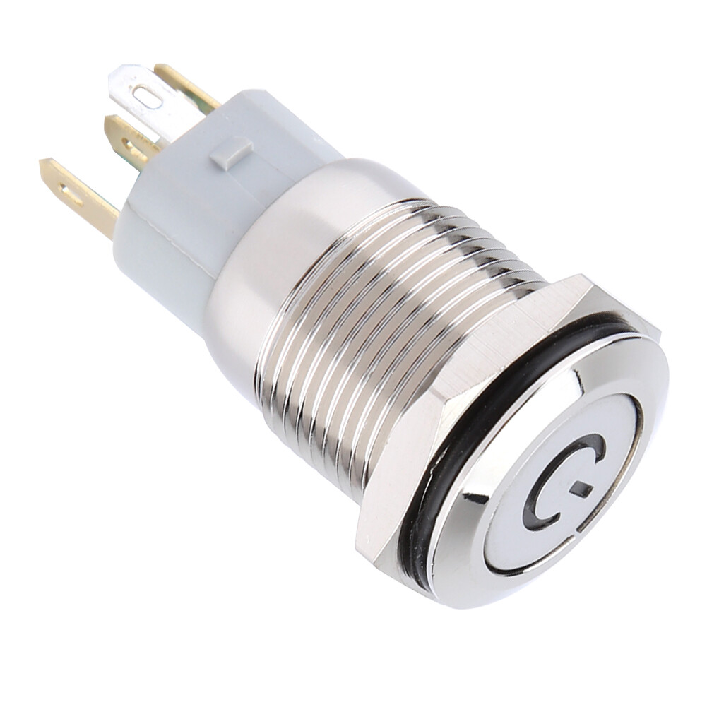 40pcs 16mm Self Locking Metal Push Button Switch Flat Head 24V LED ...