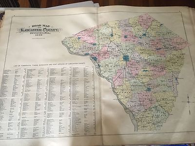 1899 LANCASTER COUNTY PA ROAD MAP PLATS 4 & 5 ATLAS MAP | eBay