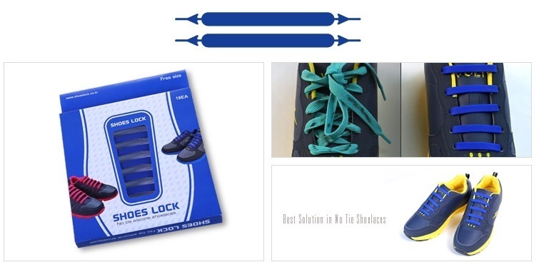 No Tie Athletic Elastic SILICONE SHOES LOCK Sneaker Shoelaces dress ...