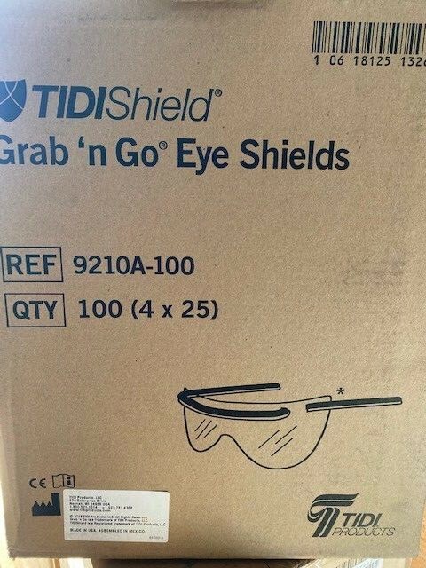 9210a-100 Tidi Grab N Go Eye Shields Assorted Colors Clear 4 Boxes of ...