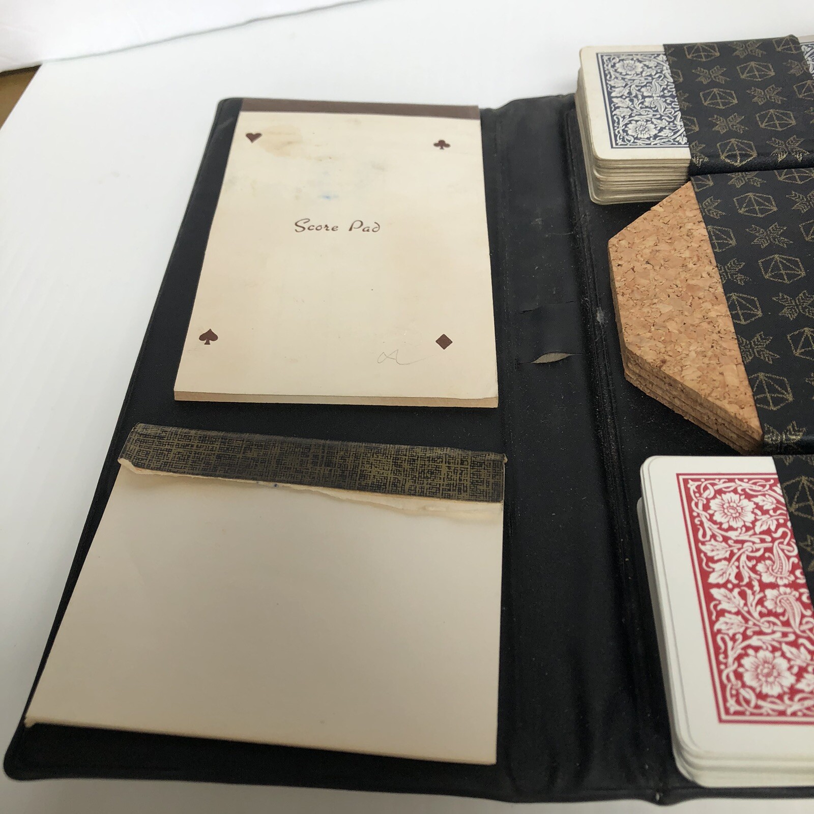 Vintage BRIDGE PLAYING CARD SET in CASE Pencil Coasters Score Pad ...