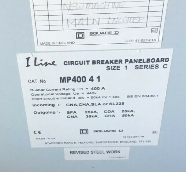 SCHNEIDER 400A MCCB BOARD ILINE SQ-D 4 WAY PANEL BOARD TP+N 3 PHASE ...