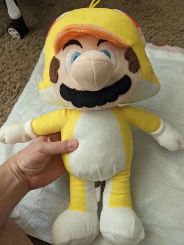 Nintendo Super Mario Bros Neko Cat Mario Plush Stuffed Animal 15" NICE ...