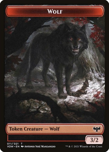 Wolf (011) // Spirit (002) Foil Token Innistrad: Crimson Vow VOW MTG ...