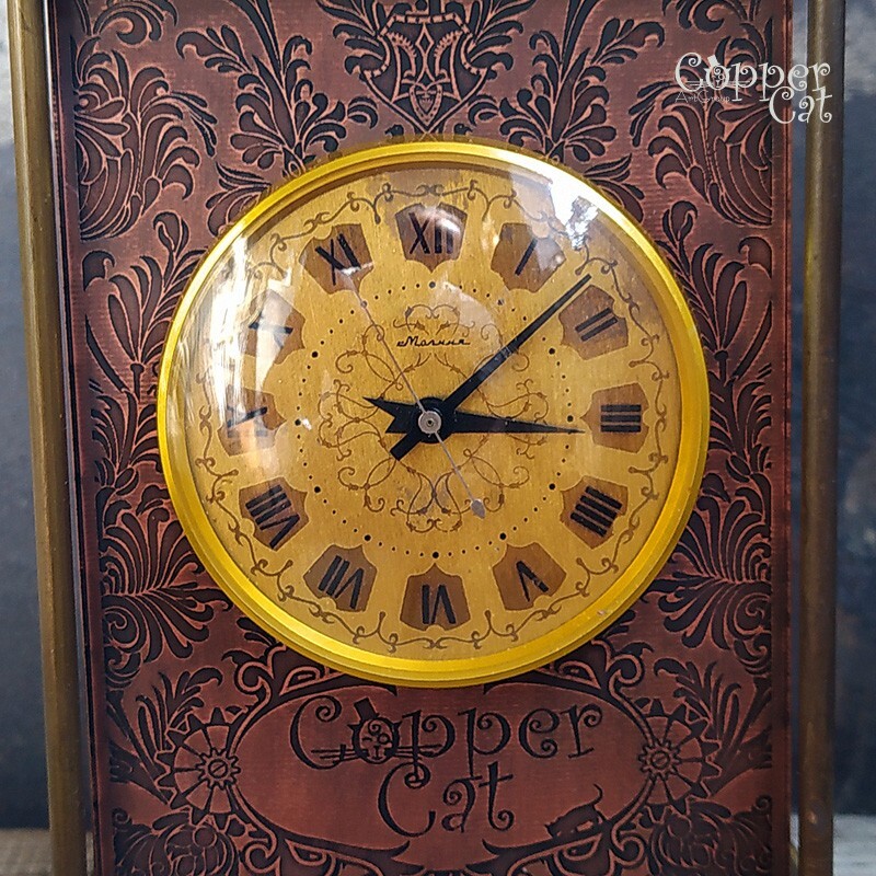 Mechanical soviet table clock with full restored old mechanism «Molnija ...