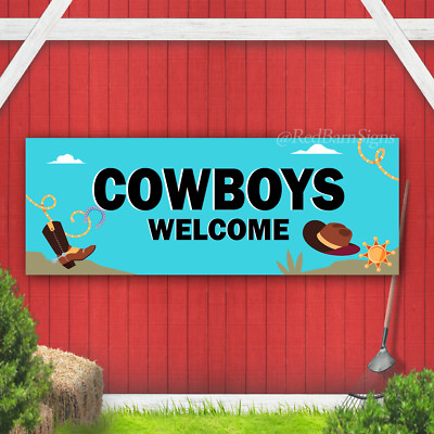 Cowboys Welcome Indoor Outdoor Vinyl Banner Design | eBay