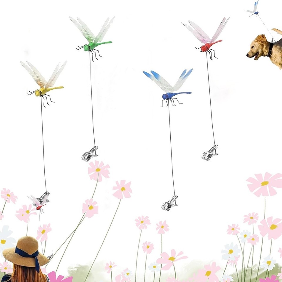 4* Fake Dragonfly Clips Clip on Dragonfly for Outdoors 3D Dragonfly ...