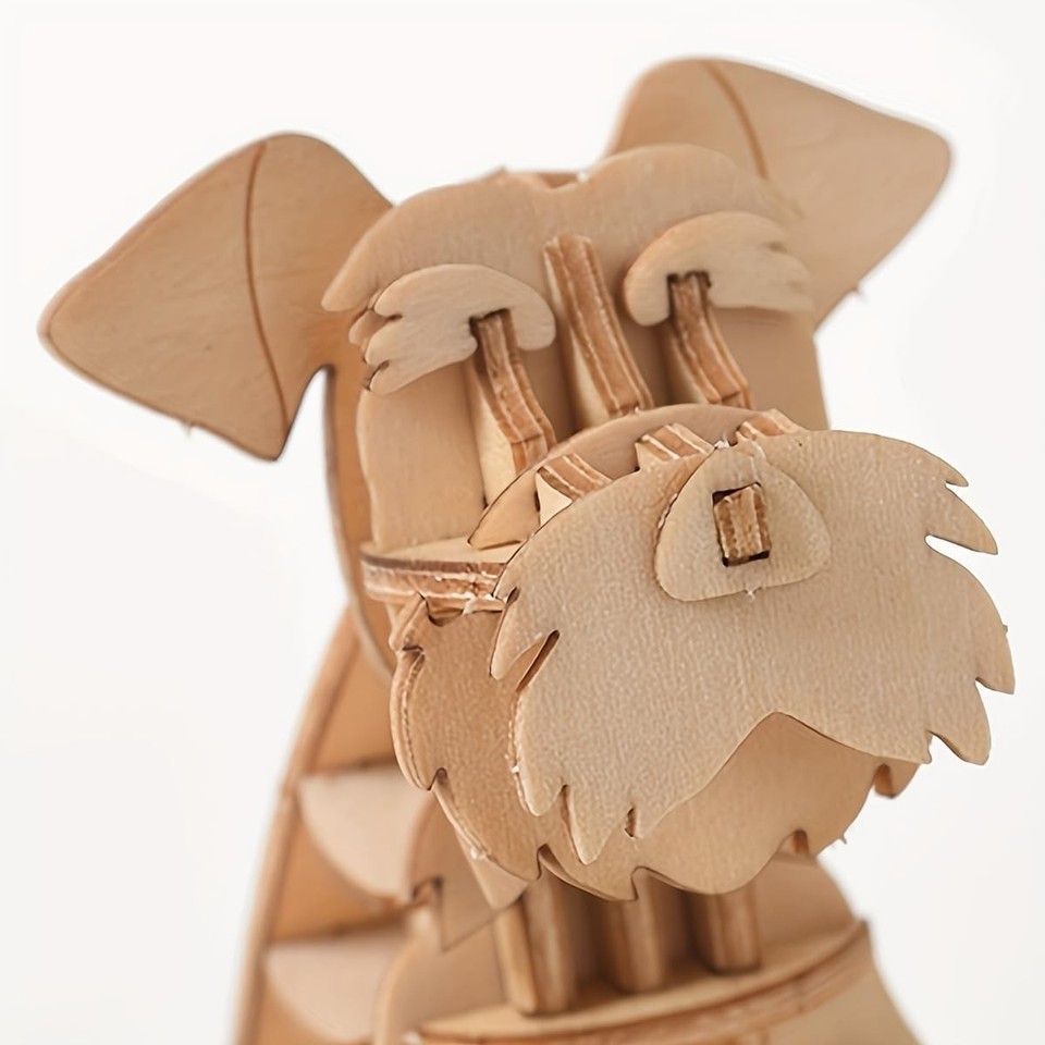 3D Wooden Dog Puzzle Assembly Kit for Adults and Teens 3D DIY Craft ...