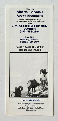 1980s Didsbury Alberta Canada Rocky Mountains Hunting Guide Vtg ...