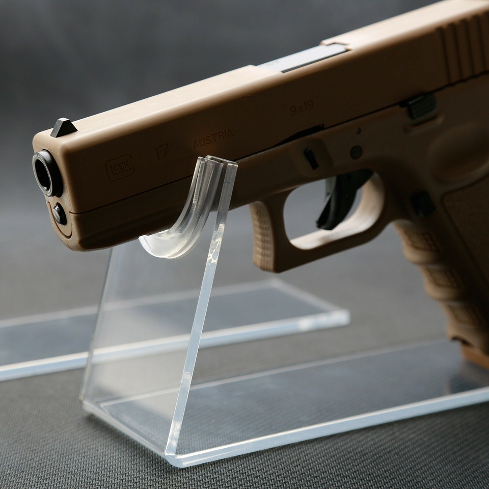 3Pack Acrylic Pistol Rack Clear Handgun Stand+Anti-slip Strip Gun ...