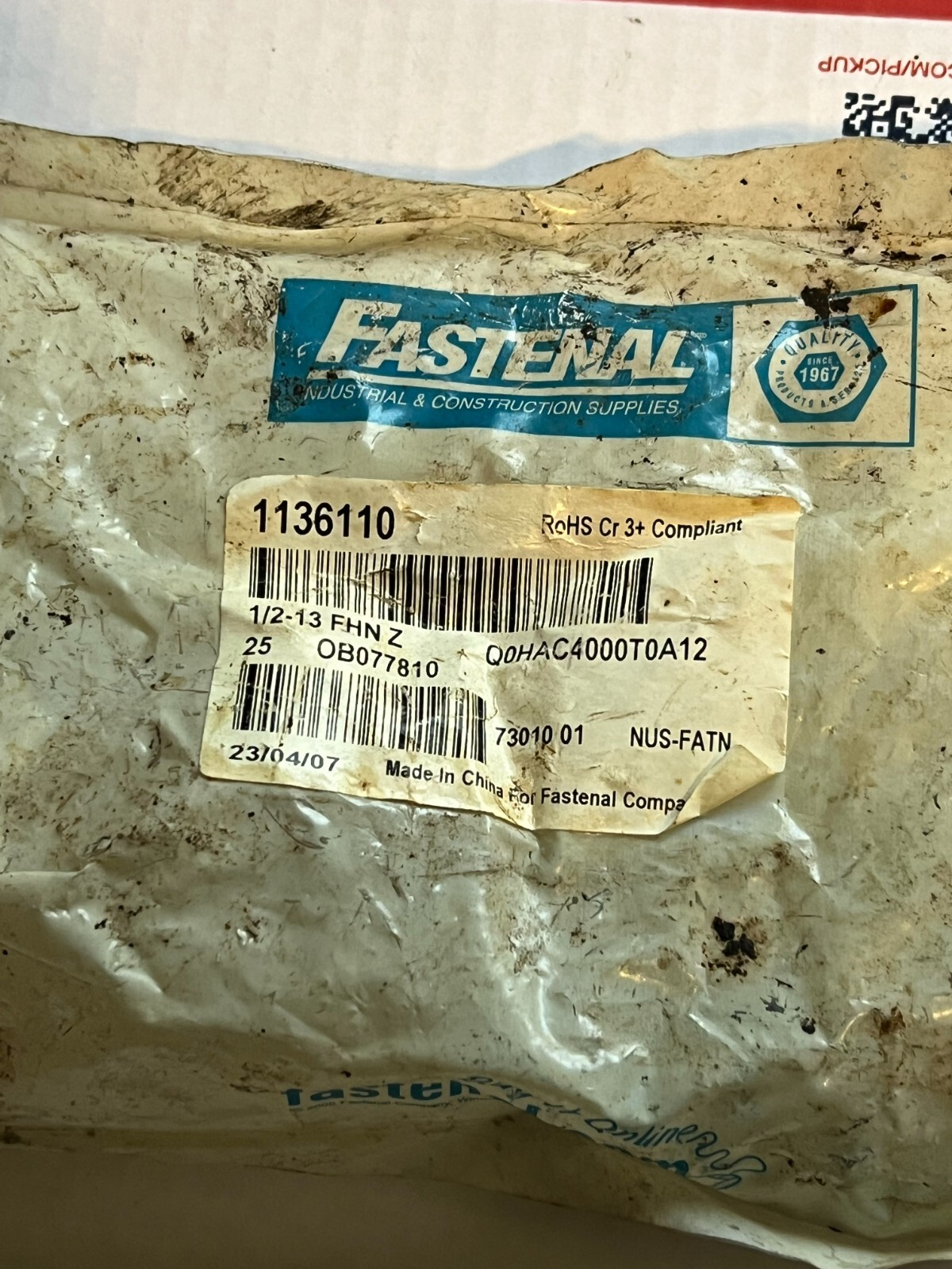 fastenall 1136110 1/2-13 fhn z nos surplus poor packaging bag of 25 | eBay