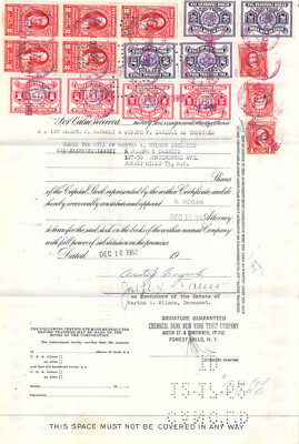 DOCUMENTARY TRANSFER STAMPS IARICCI BAGNOLI STOCK CERTIFICATE | eBay