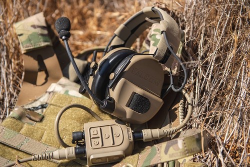 NWOT FALCOM MILITARY RADIO TACTICAL HEADSET USMC ARMY COMMS w. PTT ...