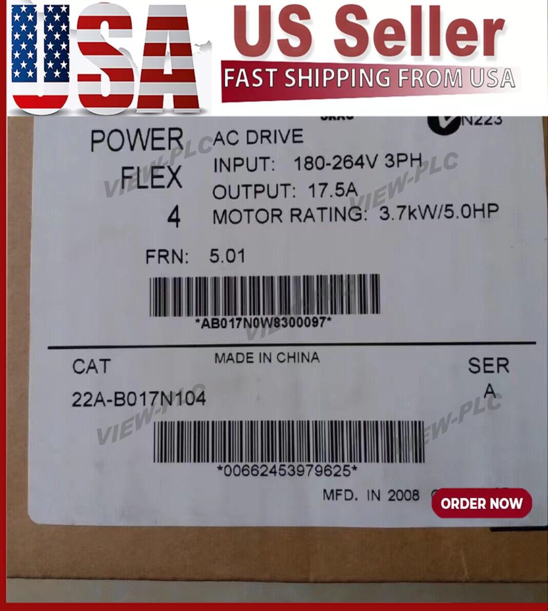 Allen-Bradley 22A-B017N104 Power Flex 4 3.7 kW 5 HP AC Drive ...